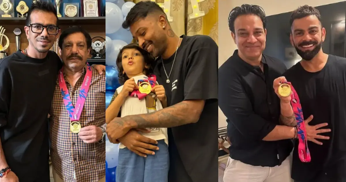 Cricketers celebrate T20 WC'24 win with families