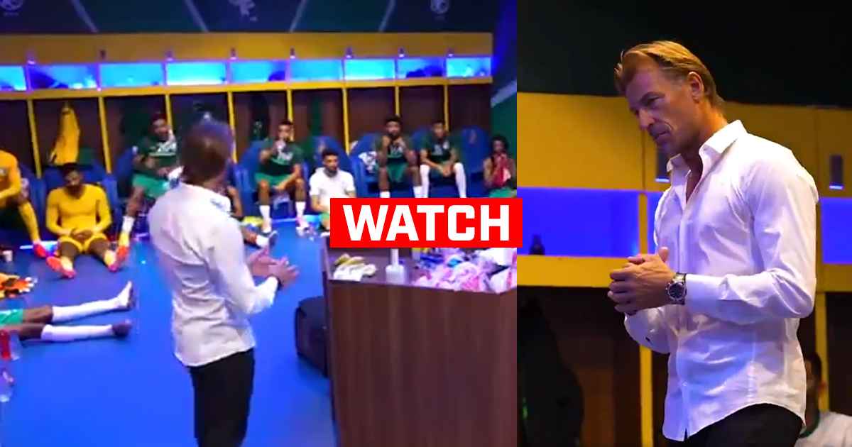 Saudi Arabia manager Herve Renard gives motivating pep talk at half ...