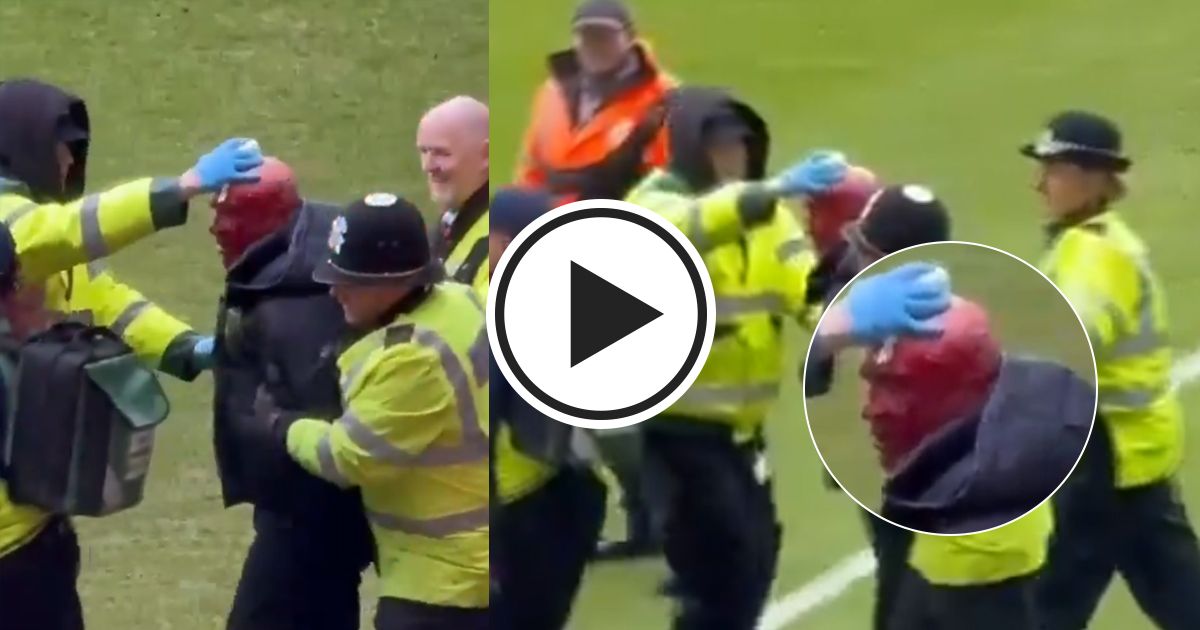 Blood-soaked West Brom fan helped off by stewards during derby against ...