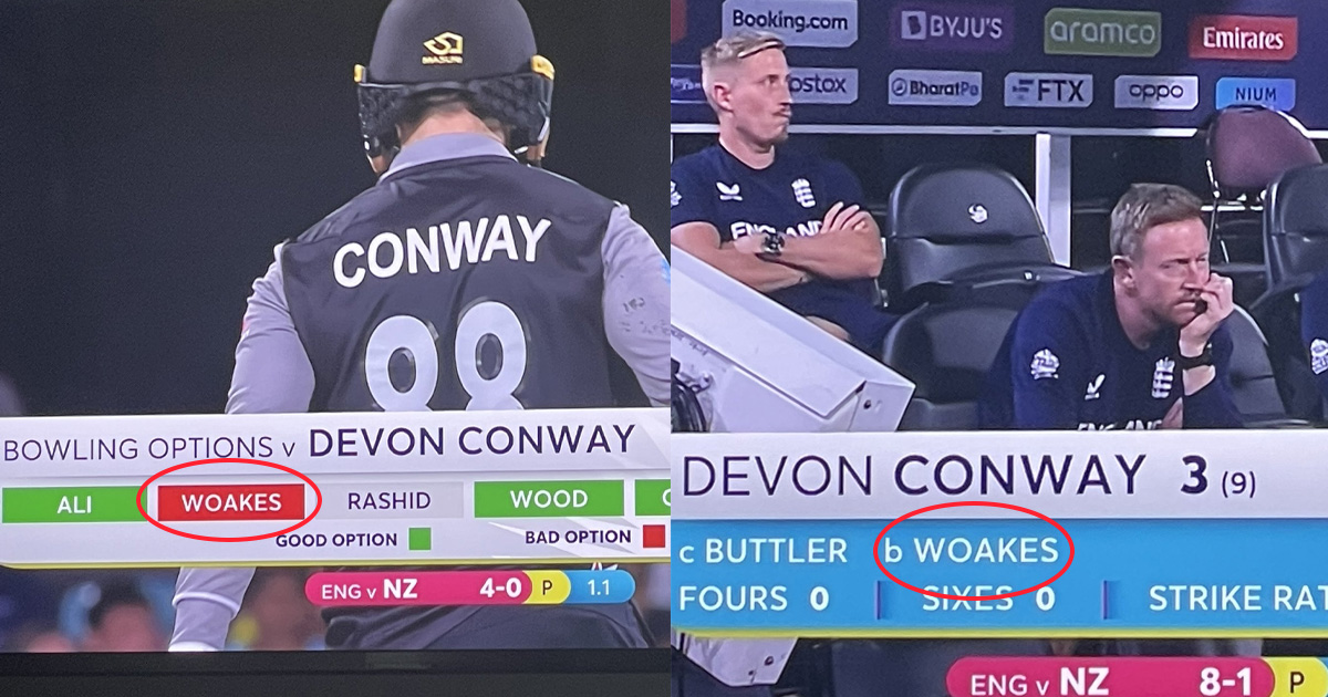 Broadcaster shows Chris Woakes as bad option against Devon Conway ...
